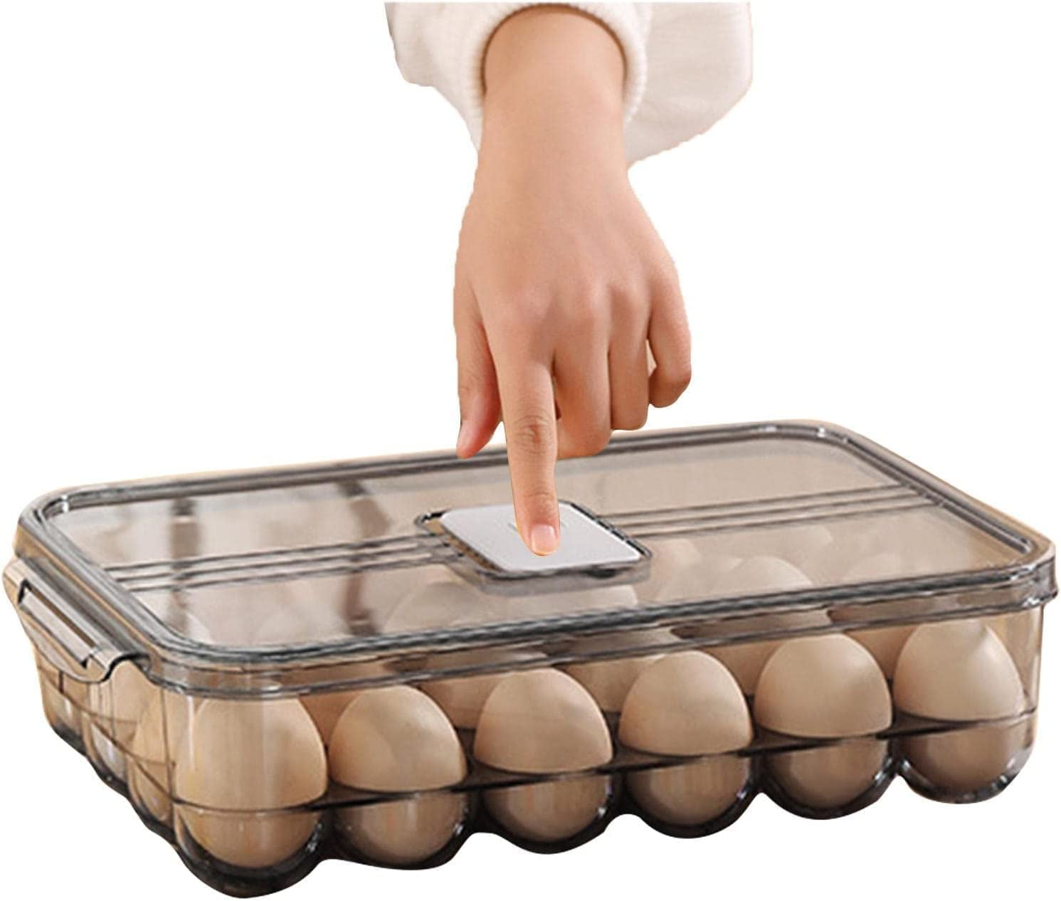 Homaxa 24 Eggs Holder for Refrigerator Upgraded Clear Plastic Egg ...