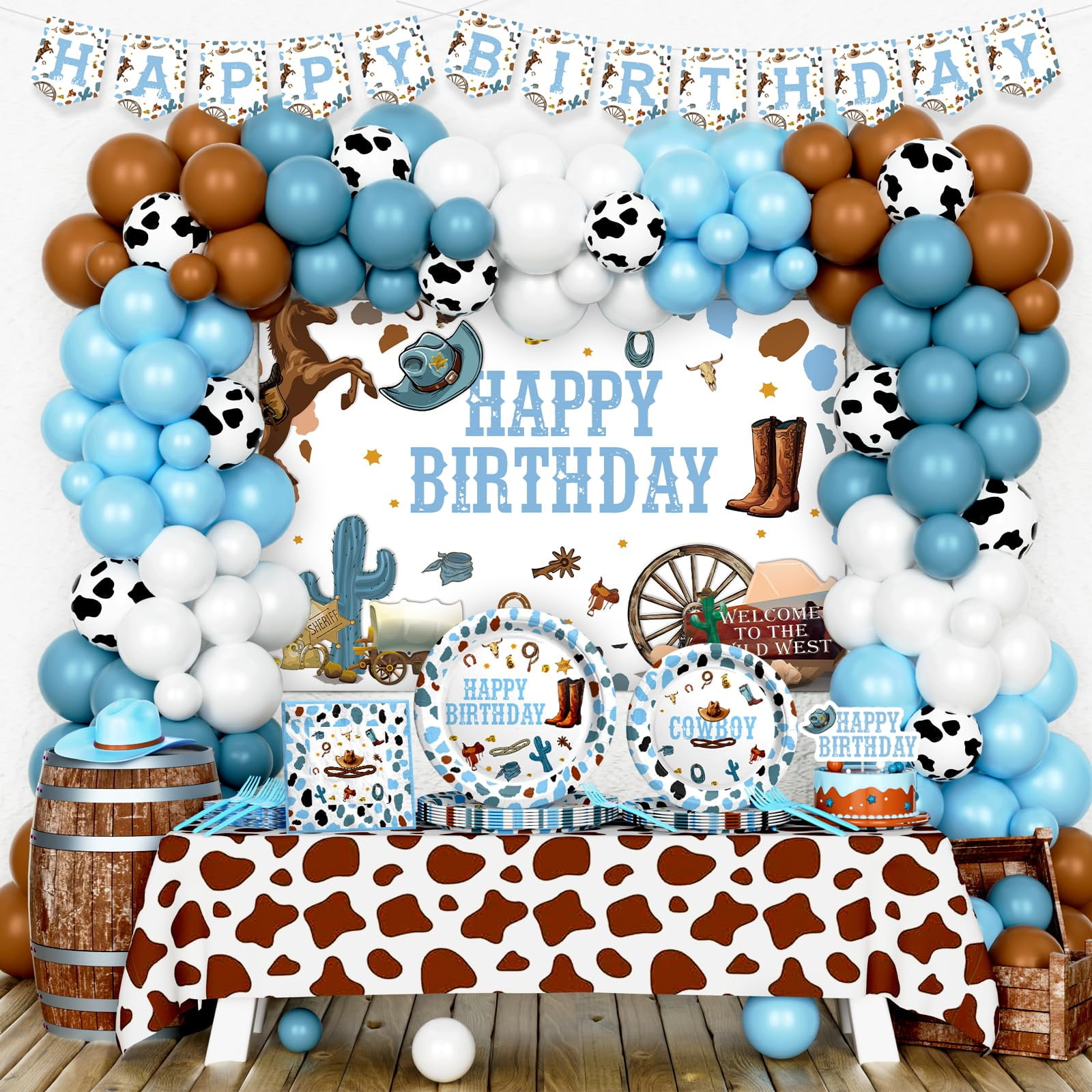 Hombae Cowboy Decorations, DHF10 Rodeo Wild West Birthday Decorations ...