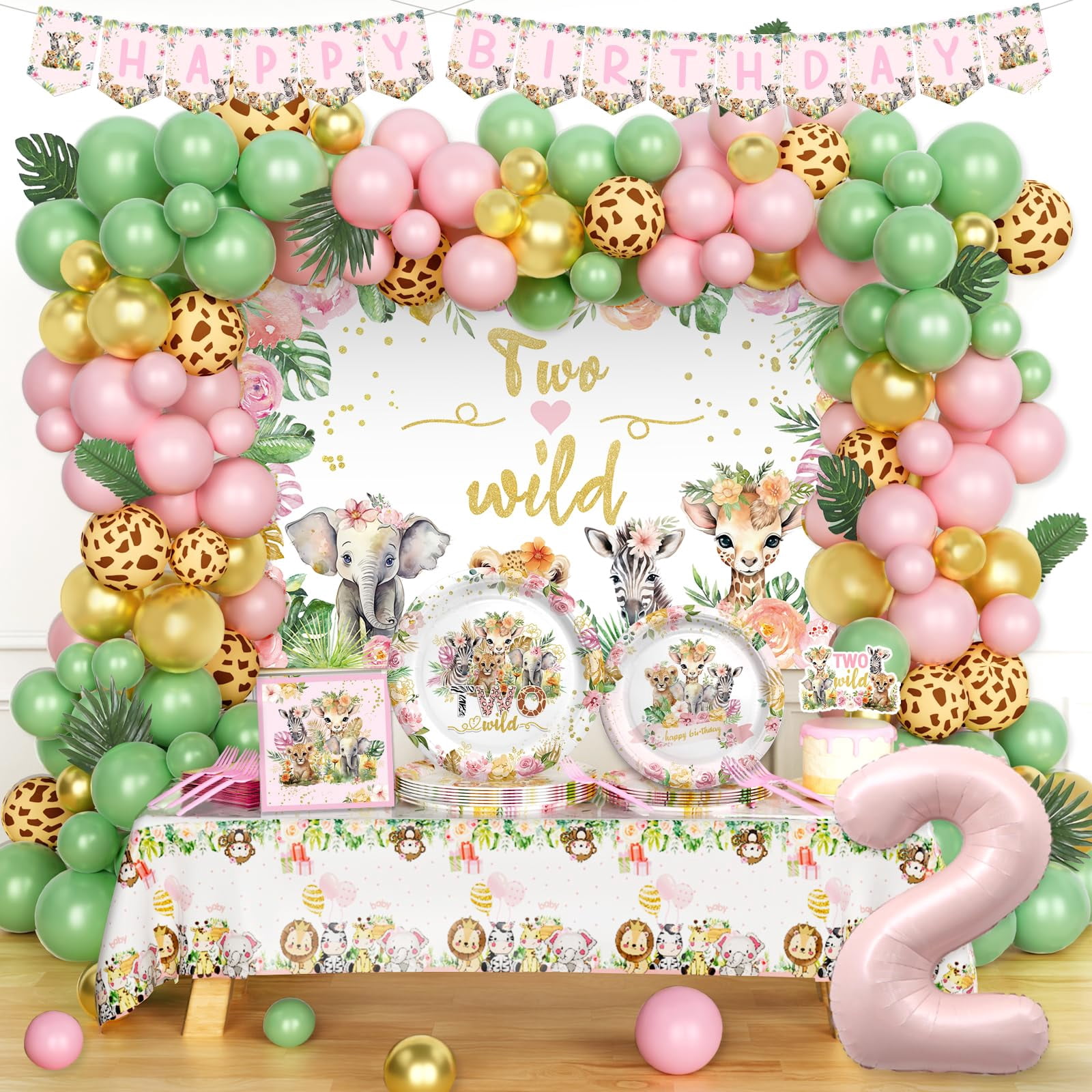 Hombae Two Wild MMF7 Decorations Girl, Safari Jungle Party Supplies ...