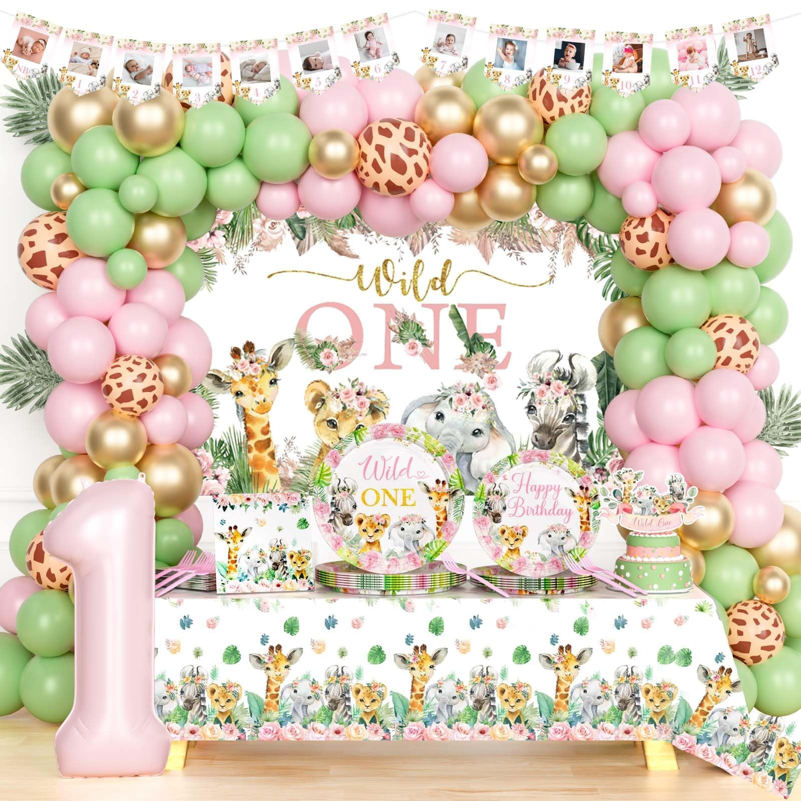 Hombae Wild One FEV6 Birthday Girl, 1st Birthday Girl, Safari Jungle ...