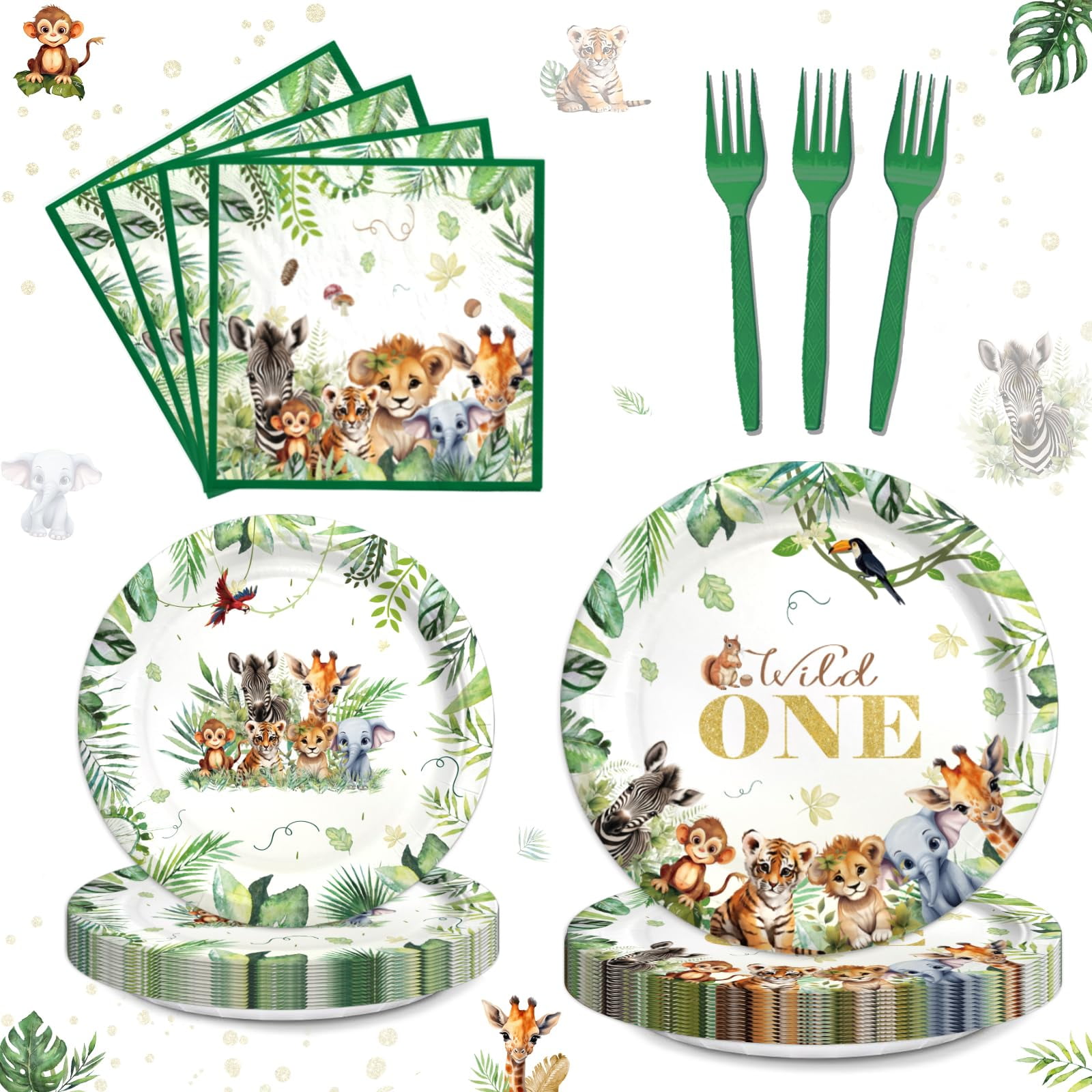 Hombae Wild One Supplies Tableware BSL1 Set, 1st Decorations Boy ...