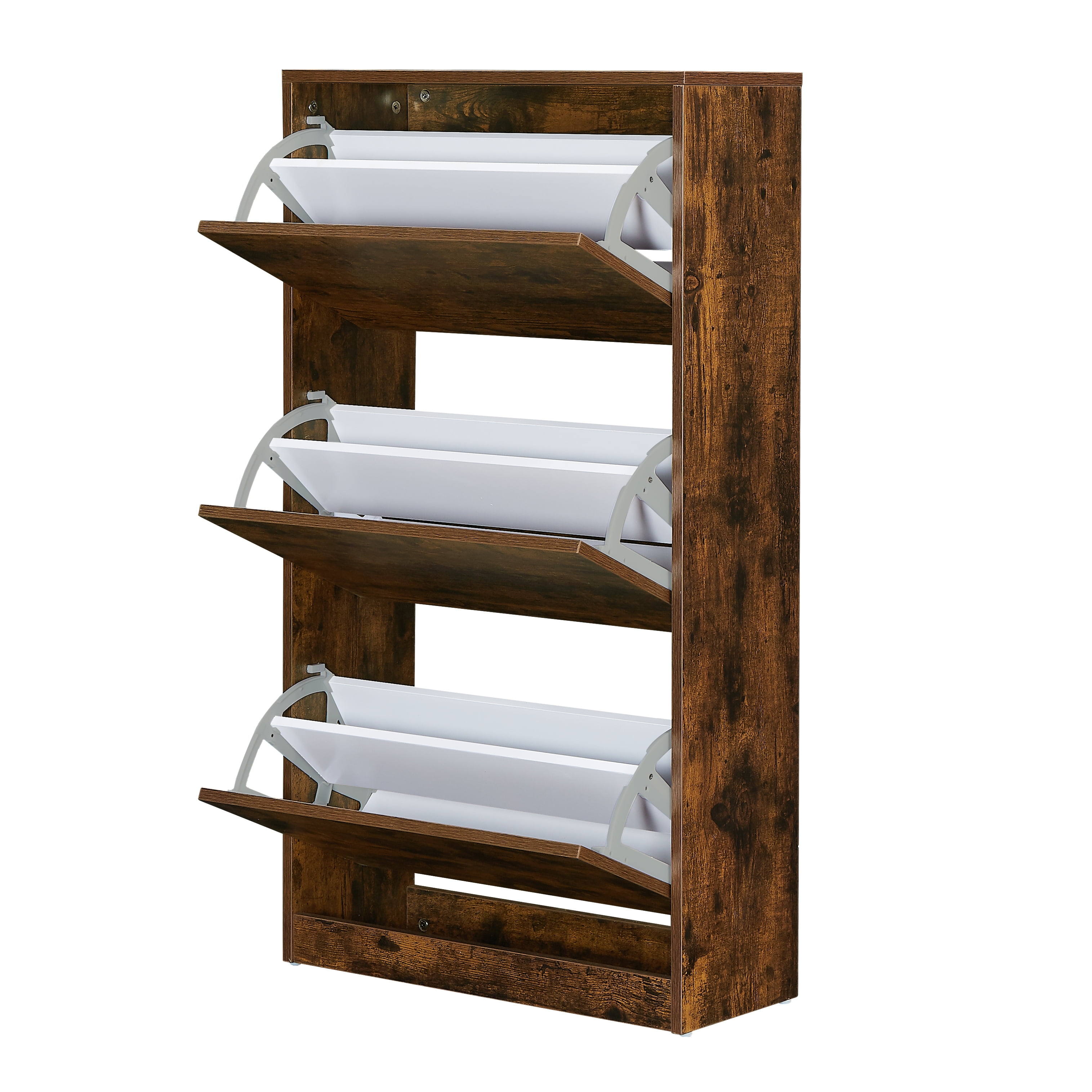 Hombay Entryway Shoe Storage Cabinet with 3 Flip Drawers, Wood ...