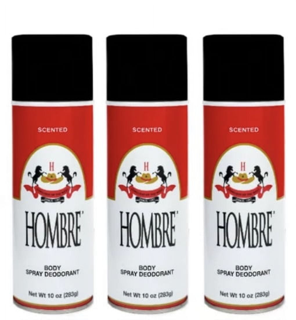 Hombre Red Deodorant Body Spray Classic for Men 5.5oz-156g (Pack of 3 ...