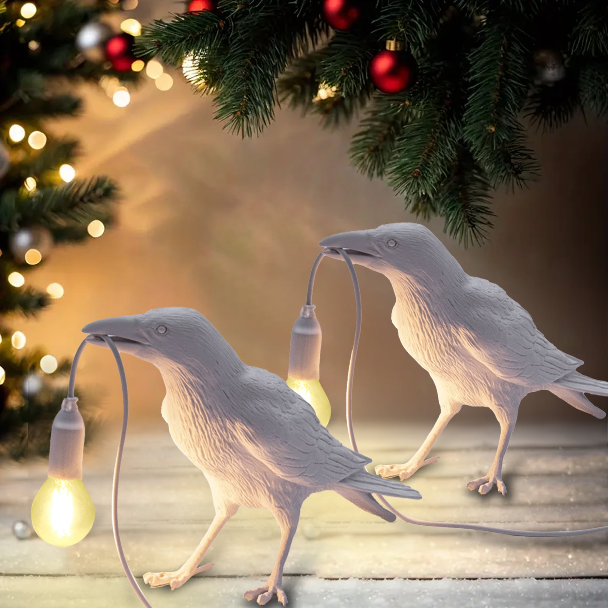 Homchum Raven Table Lamp, Crow Bird Resin Desk Lamp for Bedroom Living ...