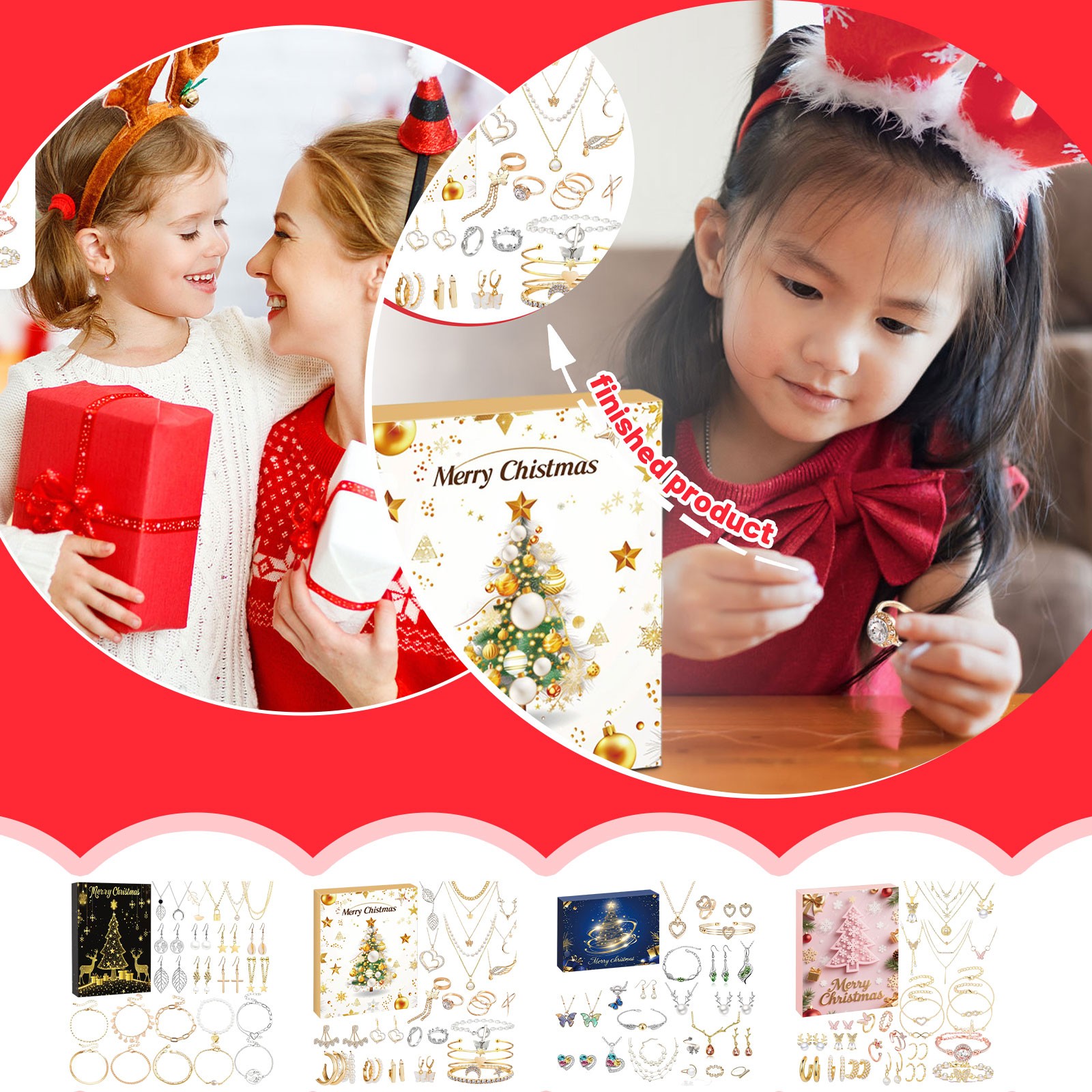 Homchy Christmas Blind Box Calendars Christmas Gifts 24 Pcs 3D ...