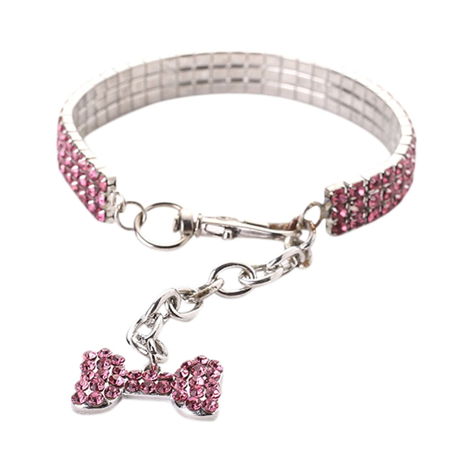 Homchy Mini Pet Dog Bling Rhinestone Collars Fancy Necklace for Cats ...