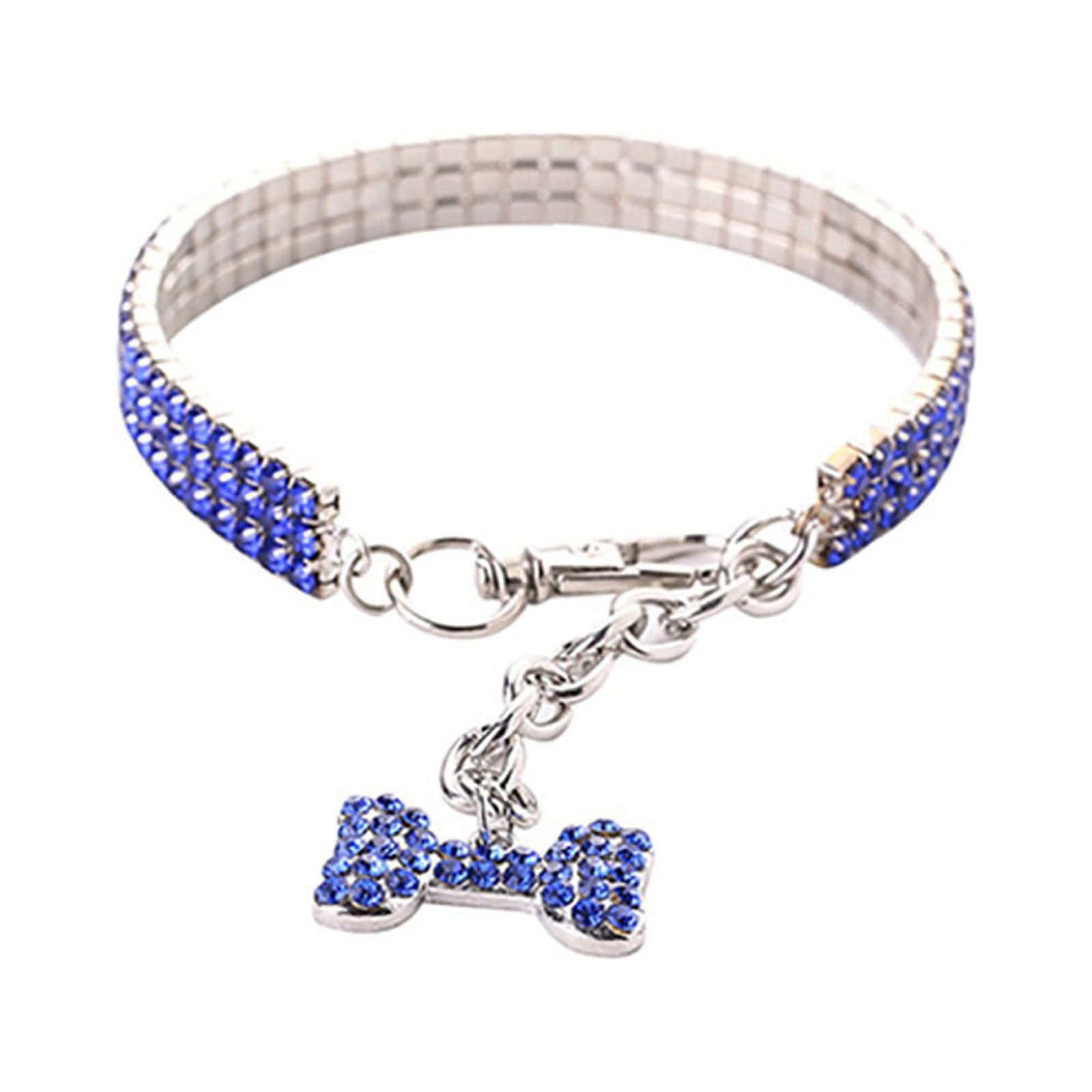 Homchy Mini Pet Dog Bling Rhinestone Collars Fancy Necklace for Cats ...