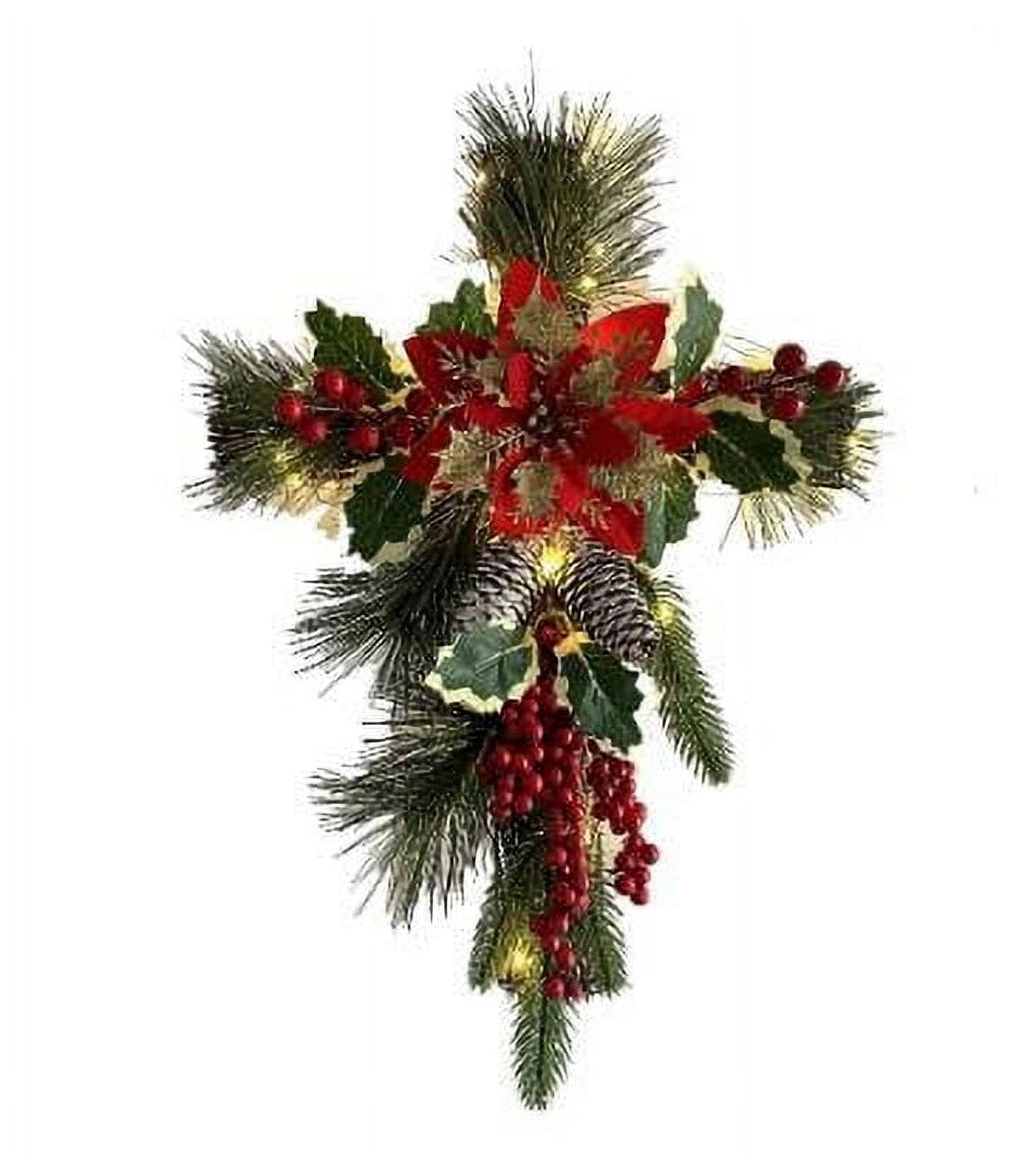 Homchy Solar Powered Illuminating Wooden Christmas Wreath With Filament ...