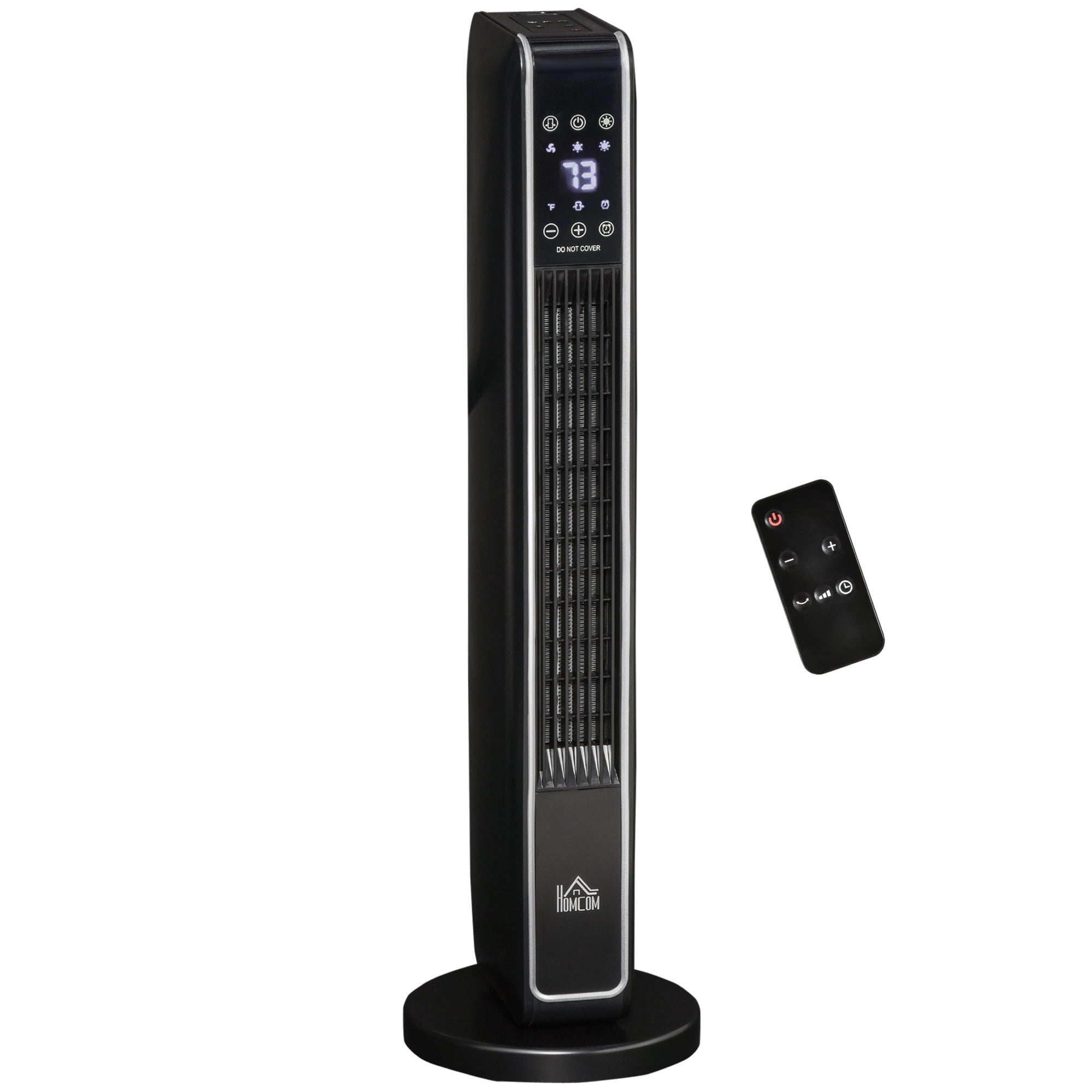 2-in-1 Portable Electric Tower Heater with Remote, 1500W Oscillating ...