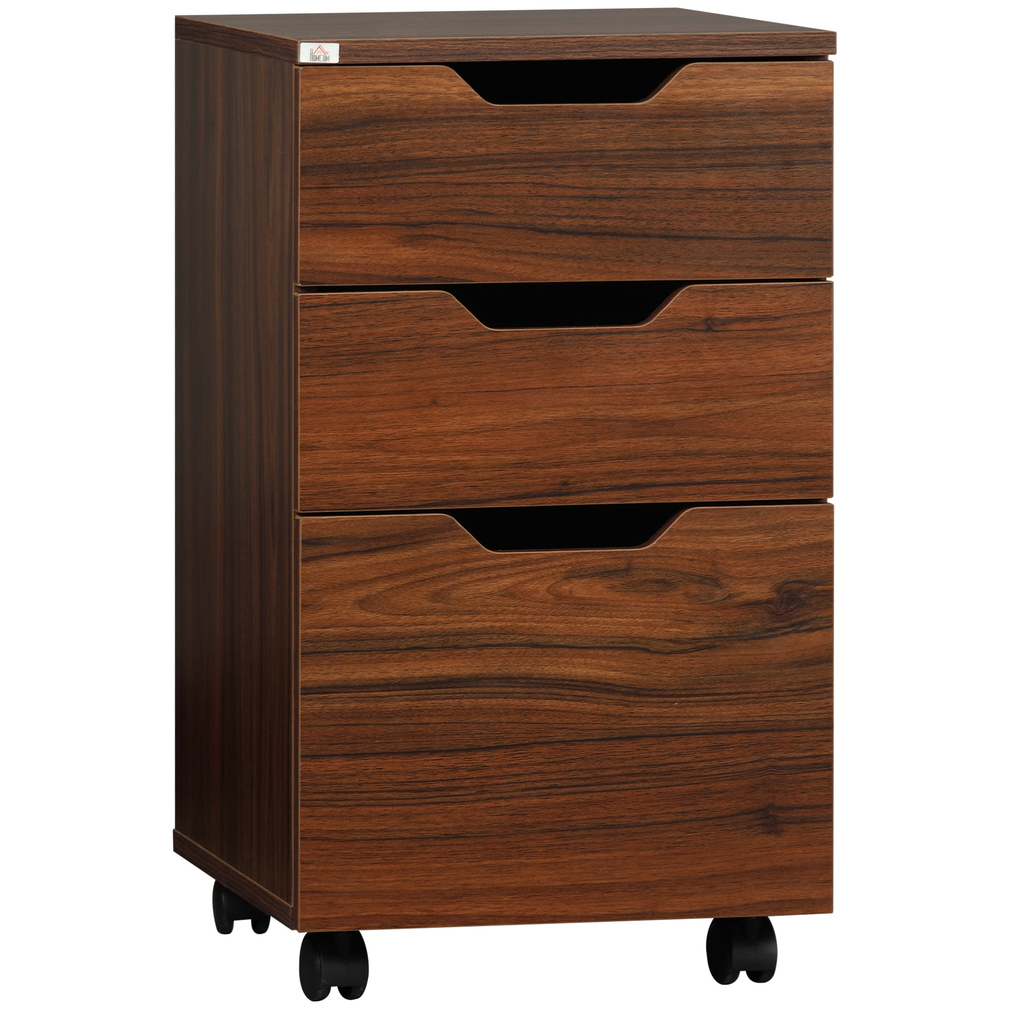 Homcom 3 Drawer Office Storage Cabinet,Under Desk Cabinet with Wheels ...