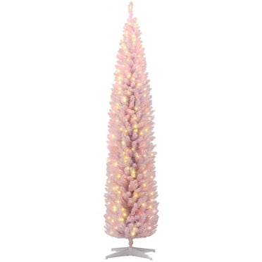 iFanze 7.5FT Slim Christmas Tree with 200 LEDs, Non-Plastic, Outdoor ...
