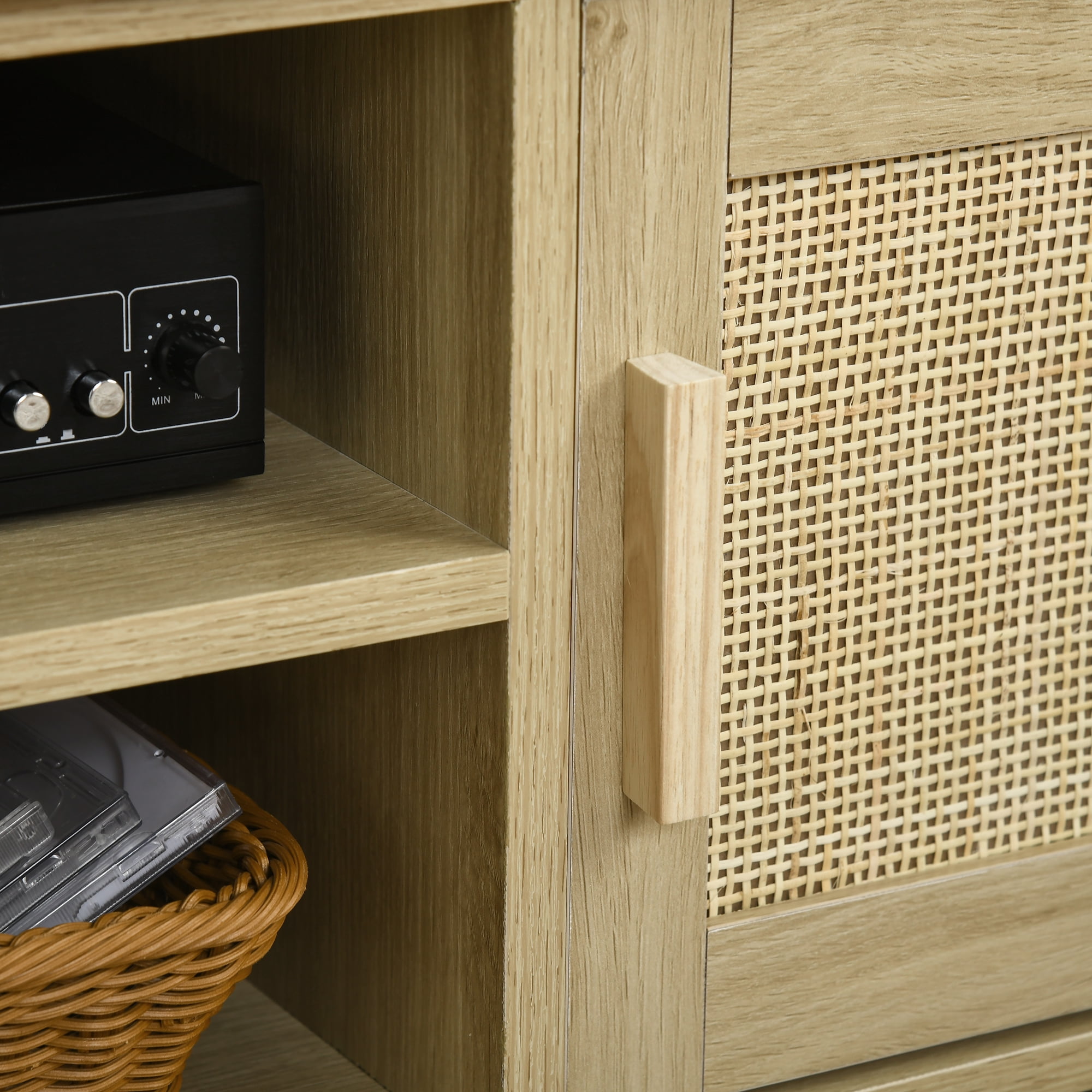 Entertainment Center HOMCOM Boho TV Stand for 60 Inch Television ...