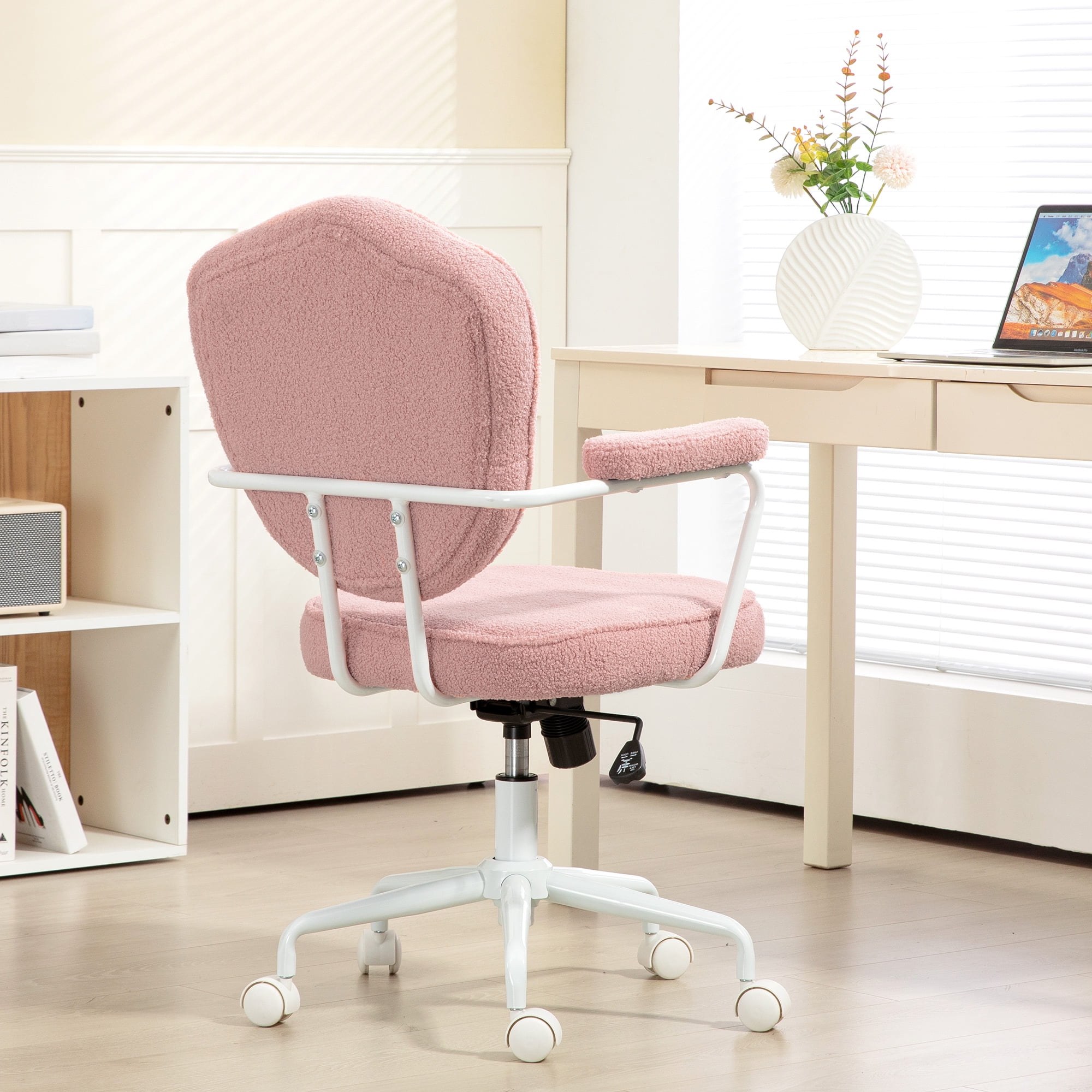 Homcom Cute Home Office Chair,Computer Desk Chair with Button Tufted ...