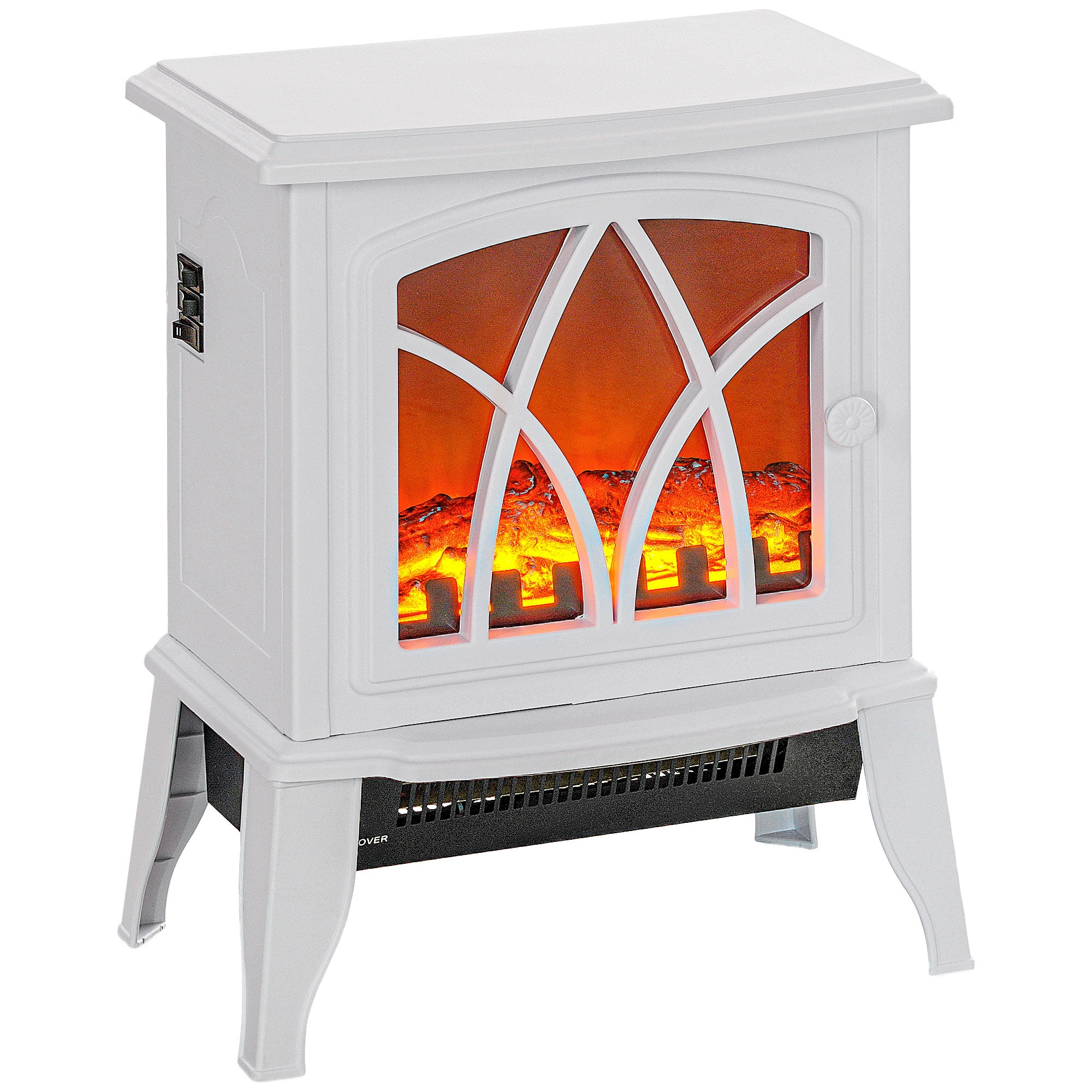 Homcom Electric Fireplace Stove,18" Freestanding Fireplace Heater with ...