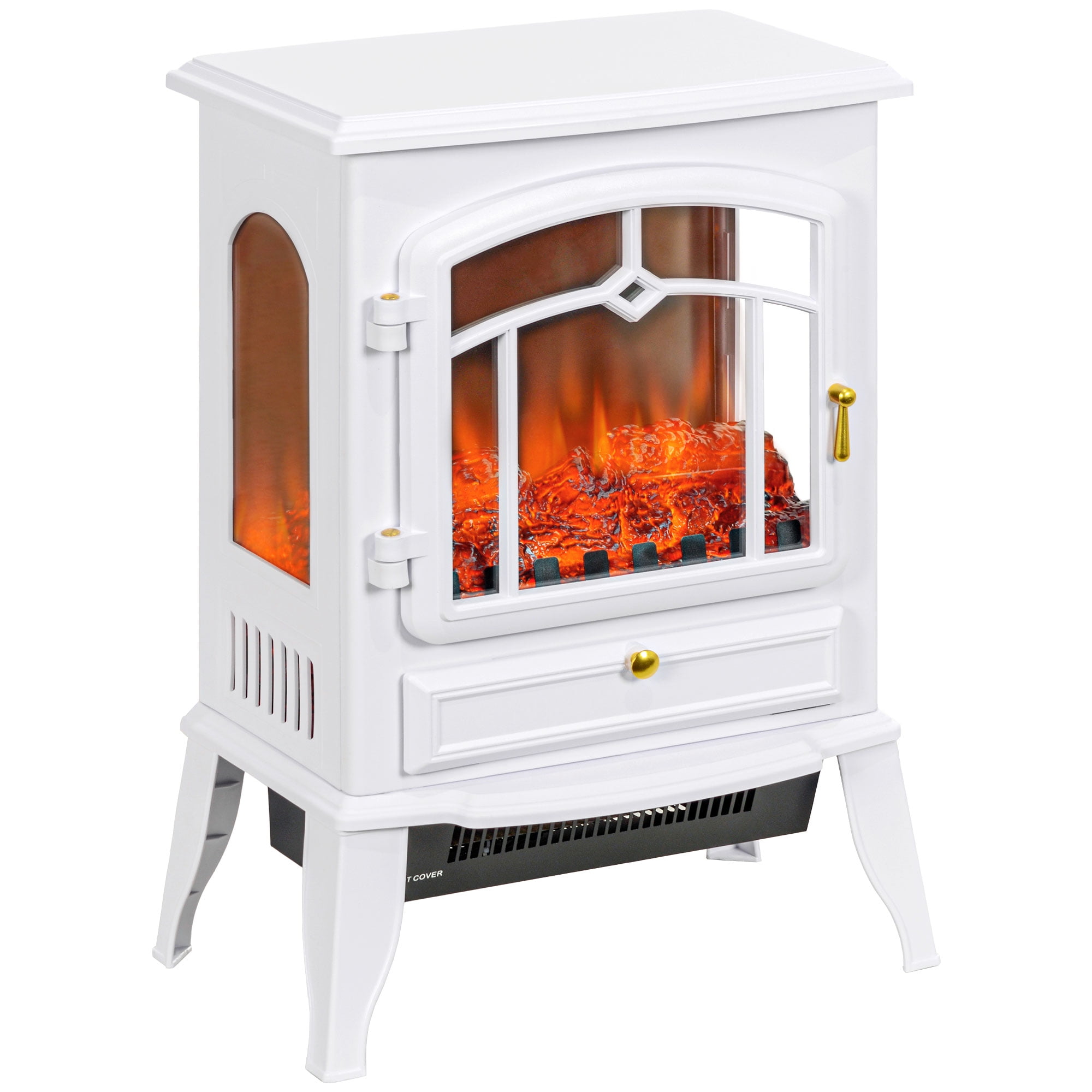 Homcom Electric Fireplace Stove,22" Freestanding Fireplace Heater with ...