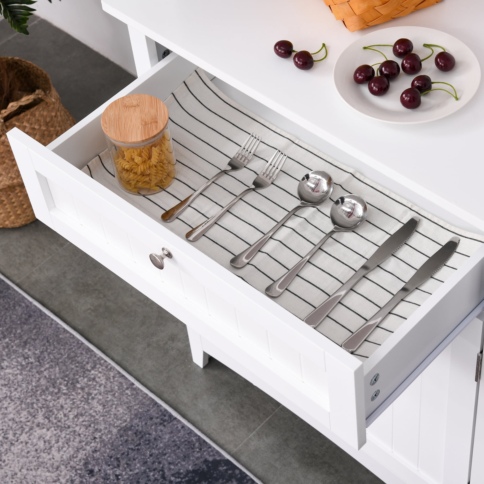 Homcom Elegant Buffet with Hutch,Kitchen Pantry Storage Cabinet with ...