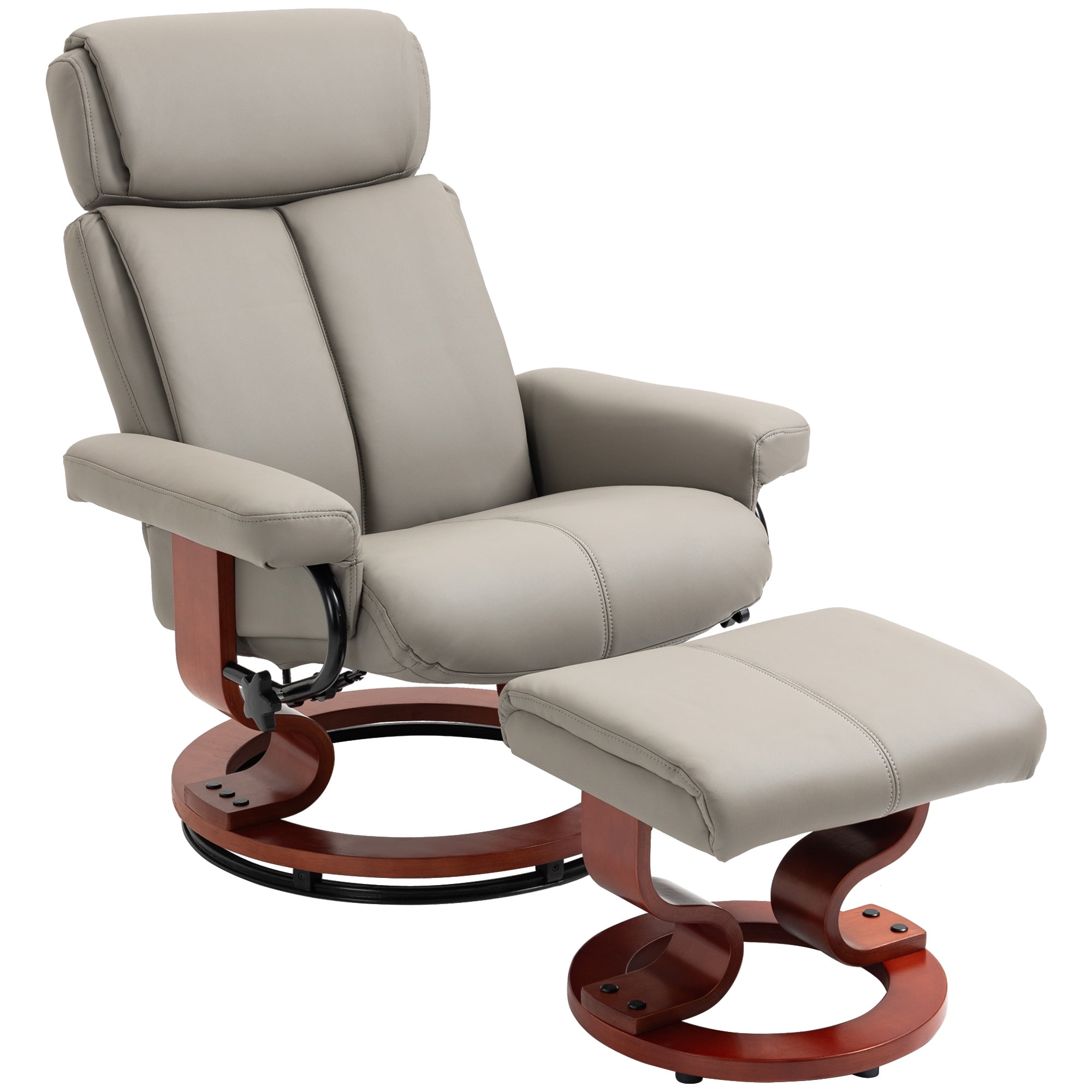 Homcom Recliner Chair with Ottoman,360° Swivel Reclining Chair with ...