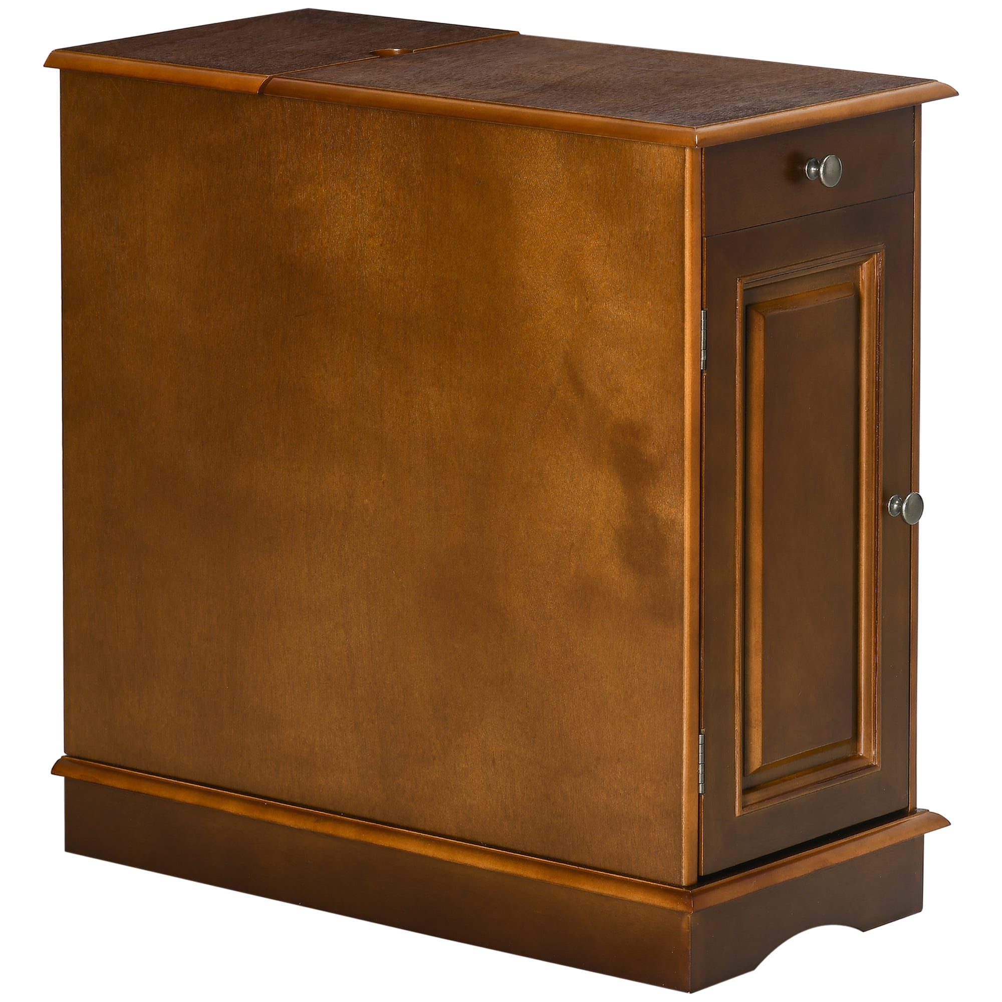 Homcom Side Table with Flip Top,Accent End Table with Storage Drawer ...