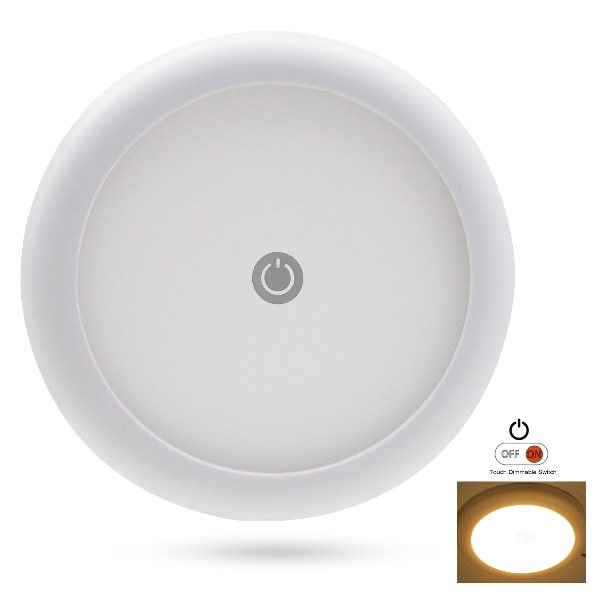 Homdec 4.5" DC 12V RV LED Dome Light Fixture with Touch Dimmable Switch ...