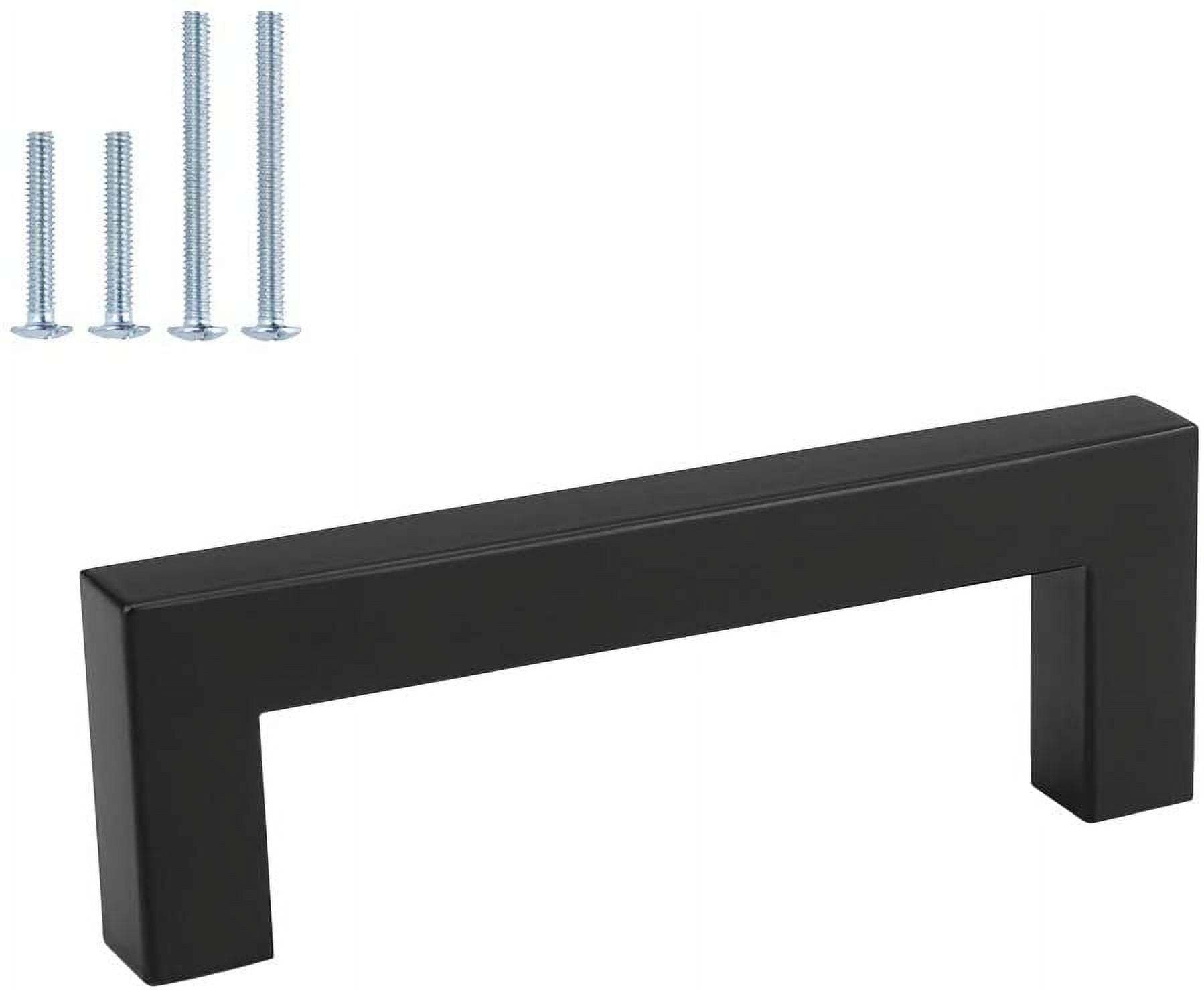 Homdiy 10 Pack Black Cabinet Pulls Square Matte Black Drawer Handles ...