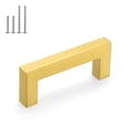 Homdiy 10 Pack Modern Kitchen Cupboard Handles, Brushed Brass Square ...