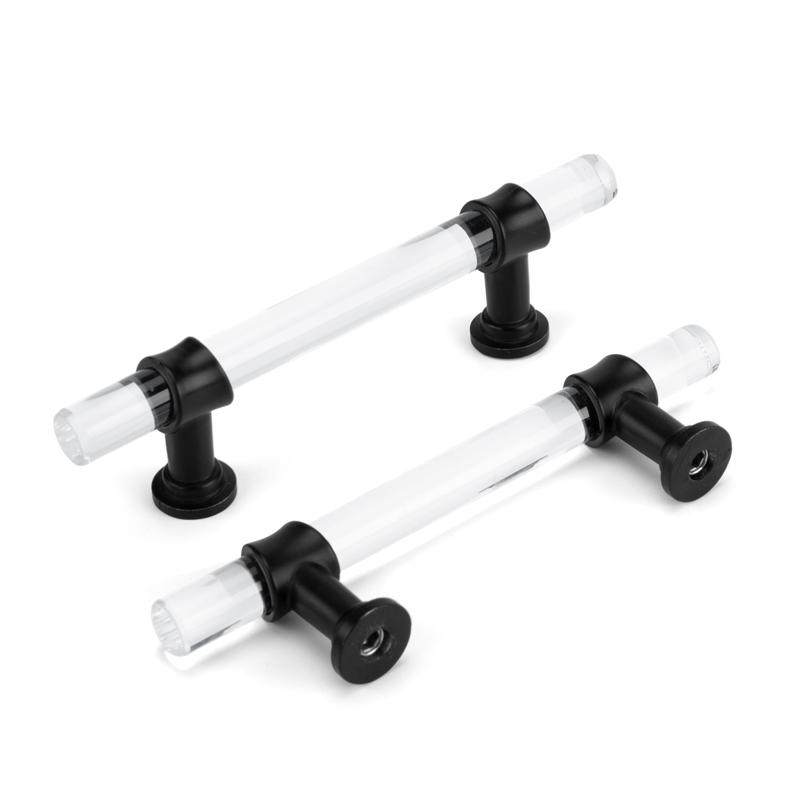 Homdiy 25 Pack Acrylic Drawer Handles Matte Black Cabinet Pulls for ...