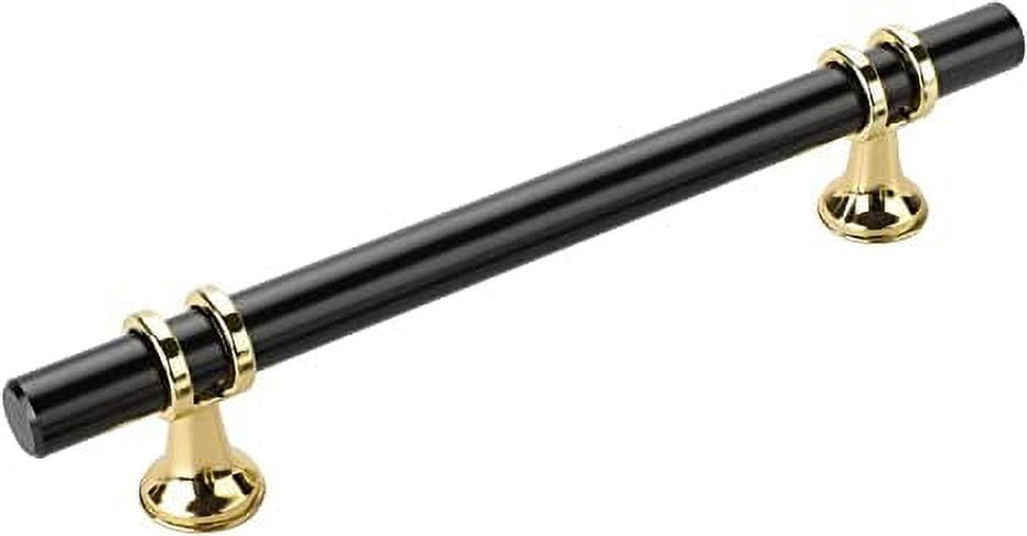 Homdiy 25 Pack Black Cabinet Pulls, Black+Gold Cabinet Handles, Barrel ...