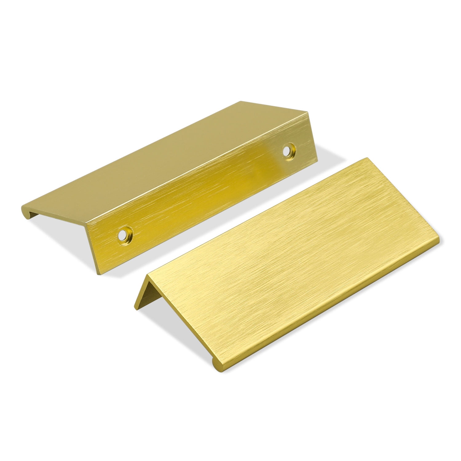 Homdiy 25 Pack Cabinet Finger Handles Hidden Brushed Brass Cupboard ...