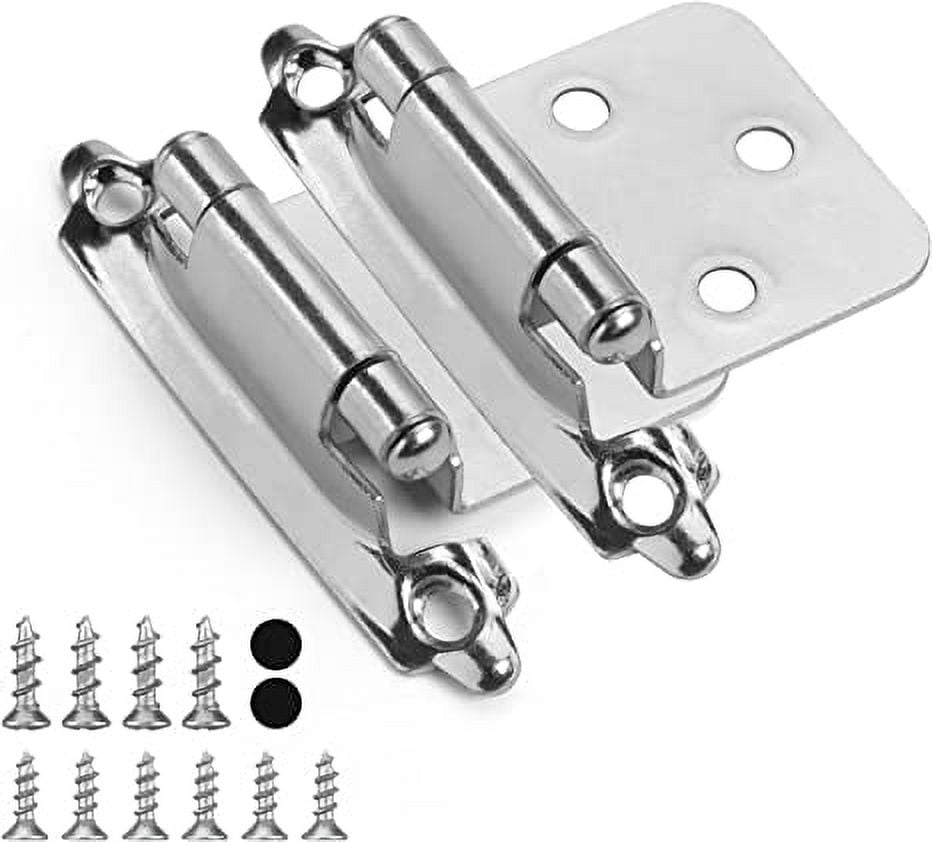 Homdiy 36 Units Brushed Nickel Cabinet Hinge 1/2 Inch Overlay Self ...