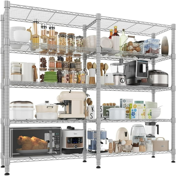 Homdox 5 Tier Storage Shelves, Heavy Duty Wire Shelving Unit ...