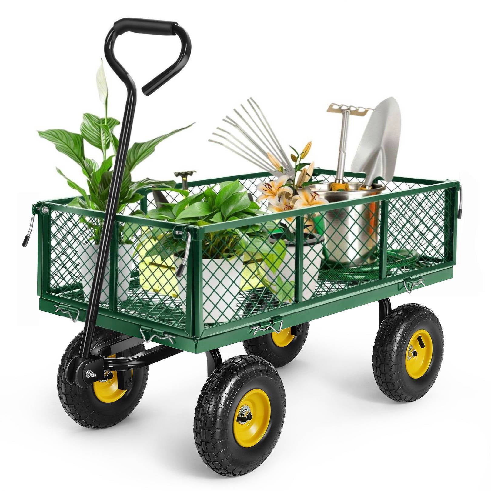 Homdox 660LB Garden Cart, Heavy Duty Garden Wagon, Mesh Foldable Garden ...