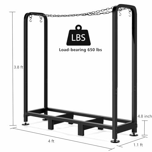 Homdox Firewood Rack, Heavy Duty Outdoor Log Rack Indoor Fire Wood ...