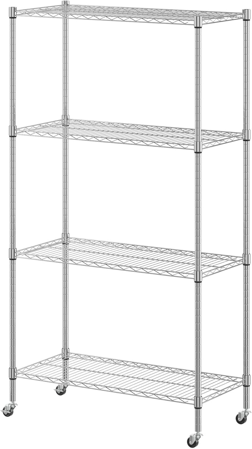 Homdox Heavy Duty 4-Tier Metal Shelving Unit with Adjustable Shelves ...