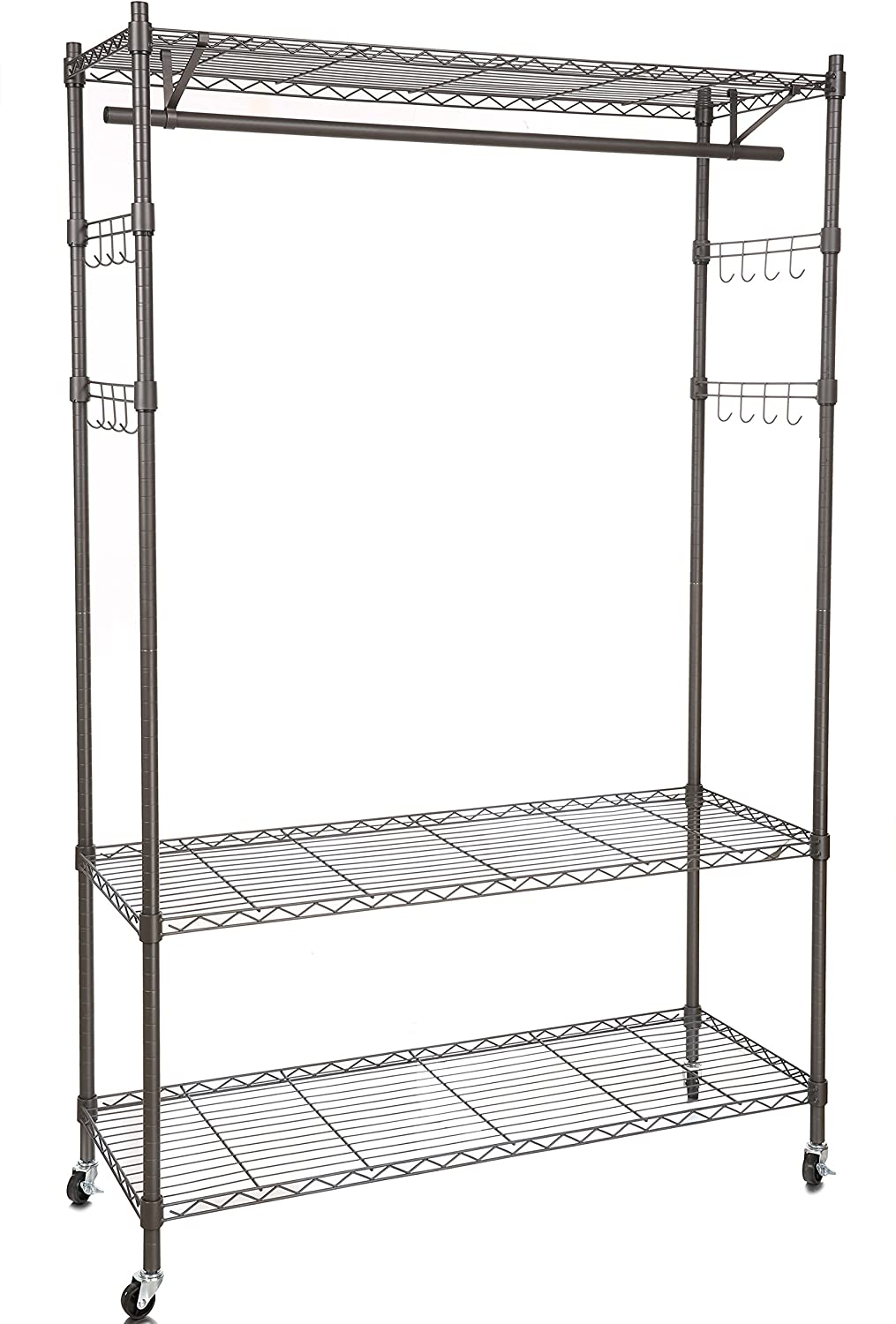 Homdox Heavy Duty Clothing Rack, Portable Clothes Racks, with Side ...