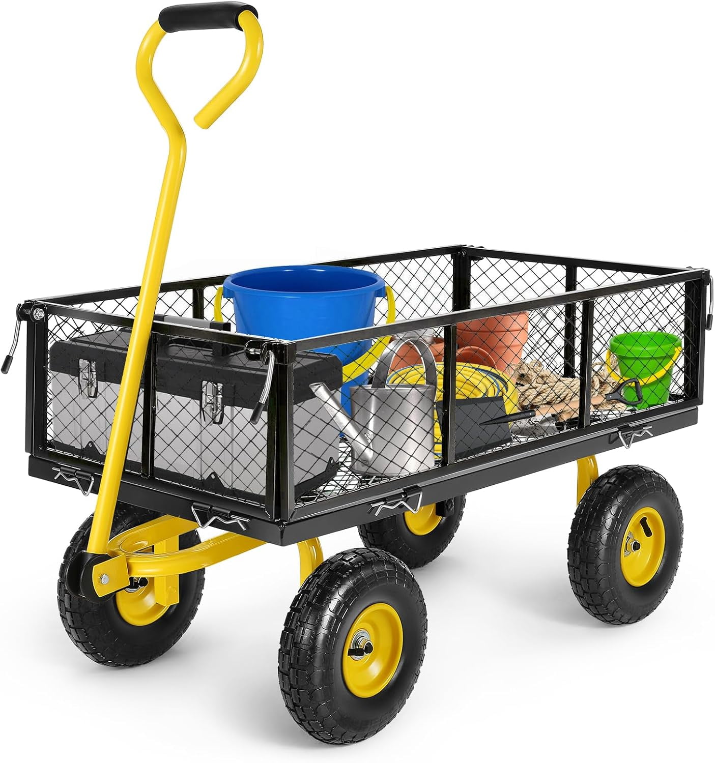 Homdox MAX 660LB Garden Cart, Heavy Duty Garden Wagon, Mesh Foldable ...