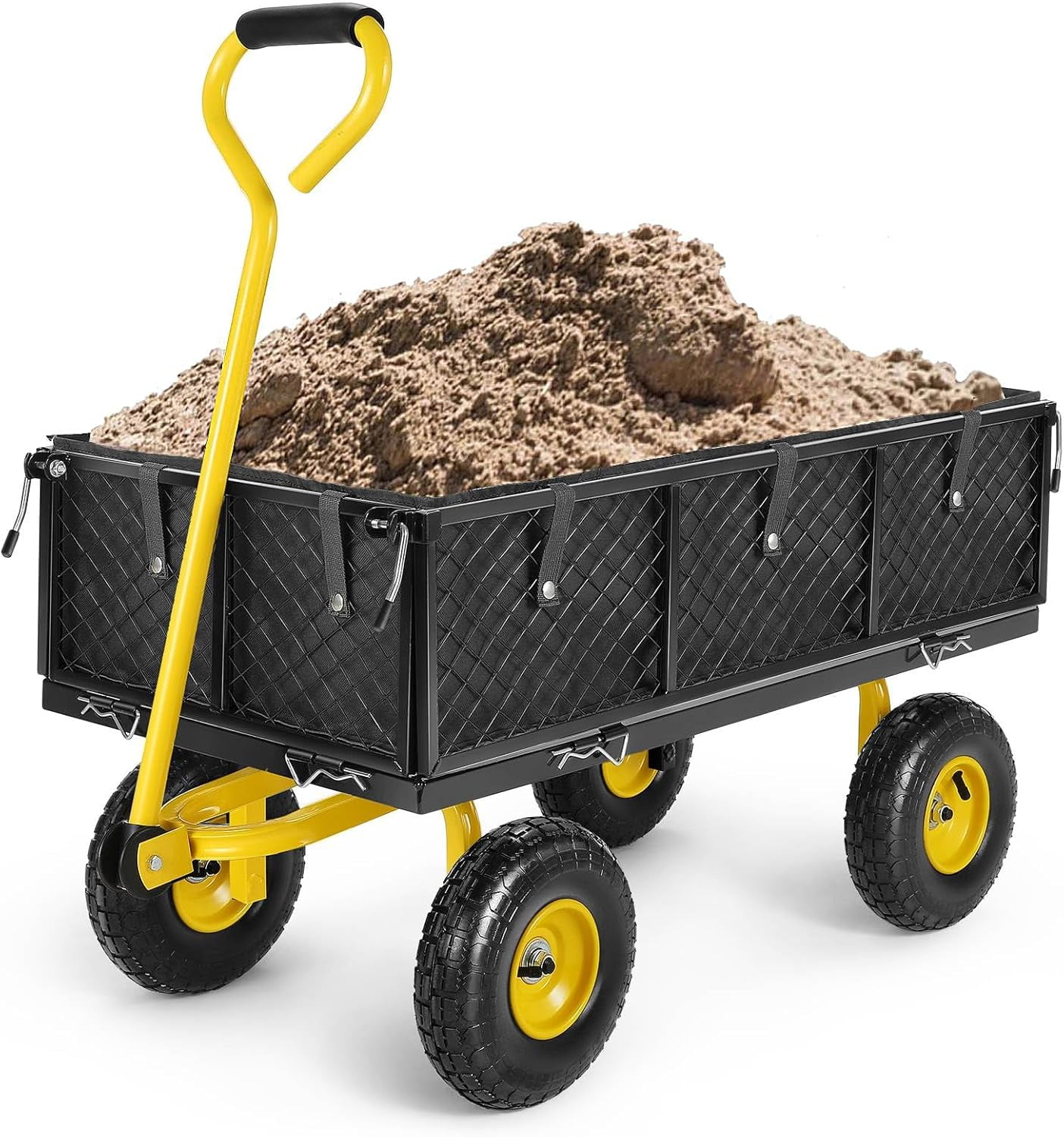 Homdox MAX 880LB Garden Cart, Heavy Duty Garden Wagon, Mesh Foldable ...