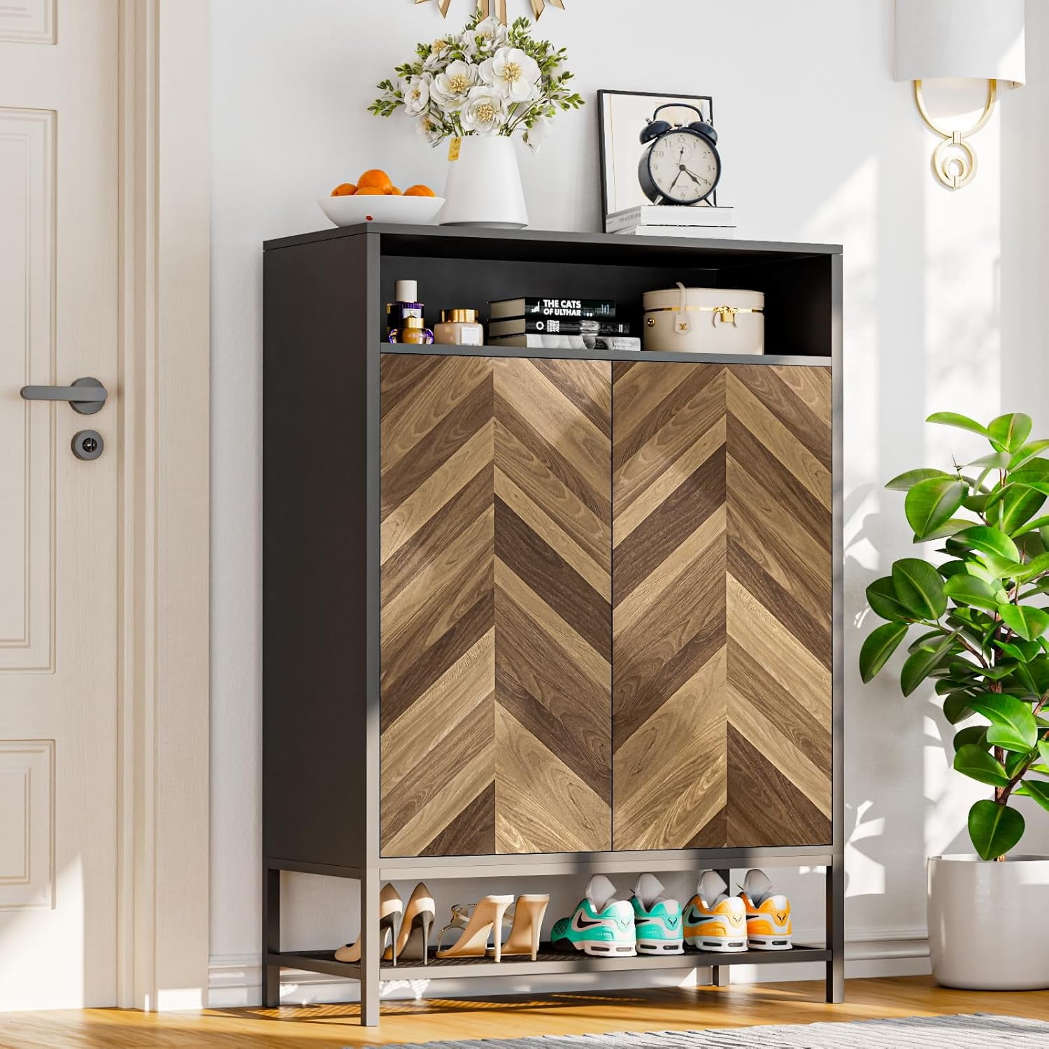 Homdox Shoe Cabinet, 7-Tier 24 Pairs Shoe Storage Cabinet with Doors ...