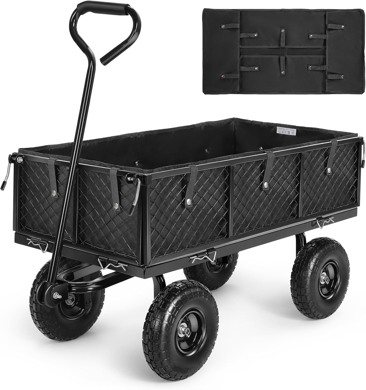 Homdox Steel Garden Cart 880 lbs Capacity Heavy Duty Garden Wagons,with ...