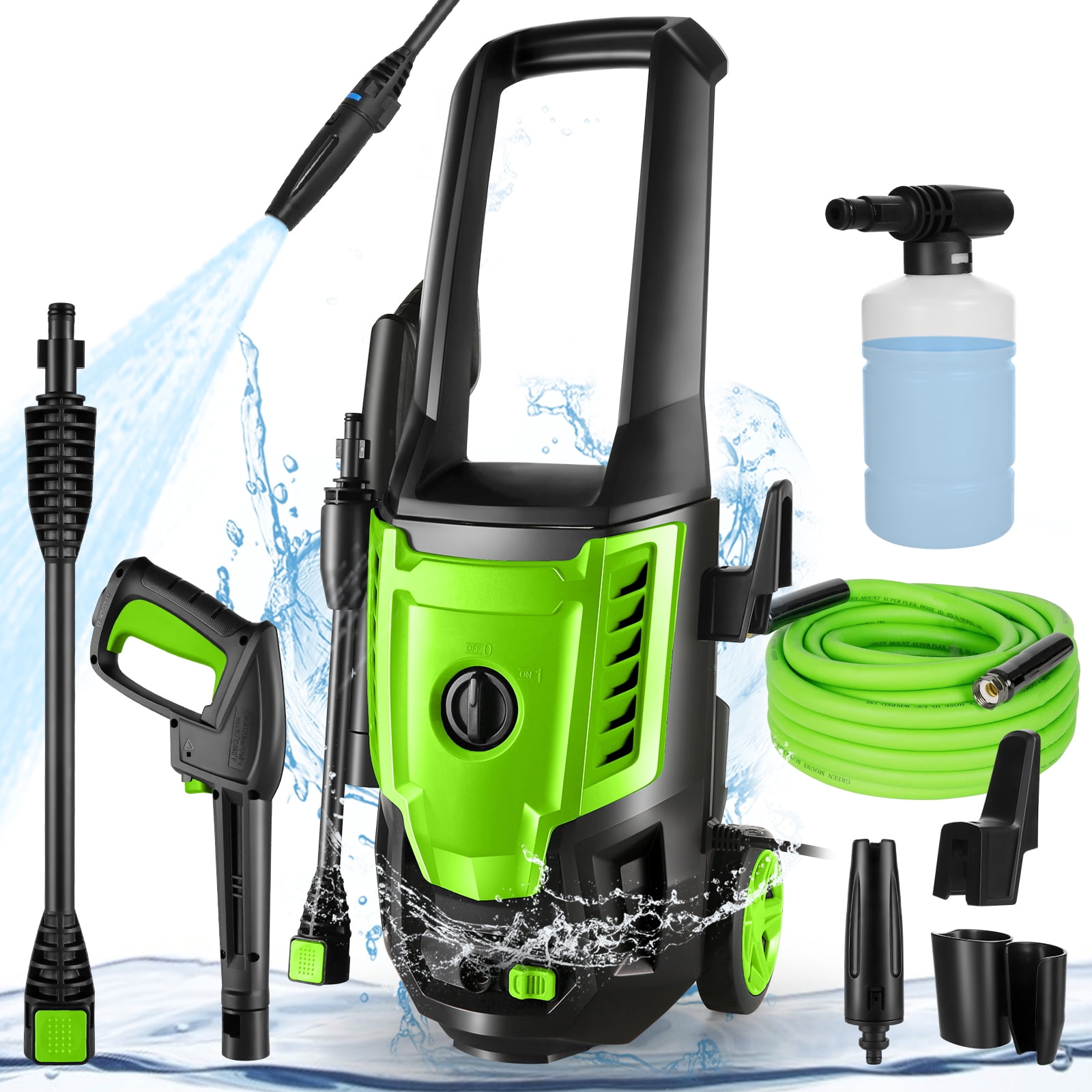 Homdox WD3500 Electric Pressure Washer, 2.5GPM 1800W Electric Power ...