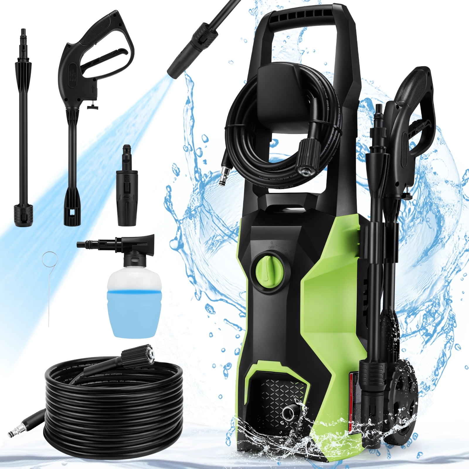 Homdox WD3800 Electric Pressure Washer, Portable 1.8GPM Power Washer ...