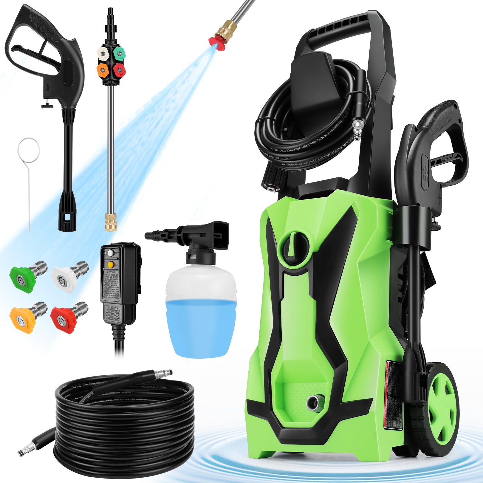 Homdox WD4000 Electric Pressure Washer, Portable 1.8GPM Power Washer ...
