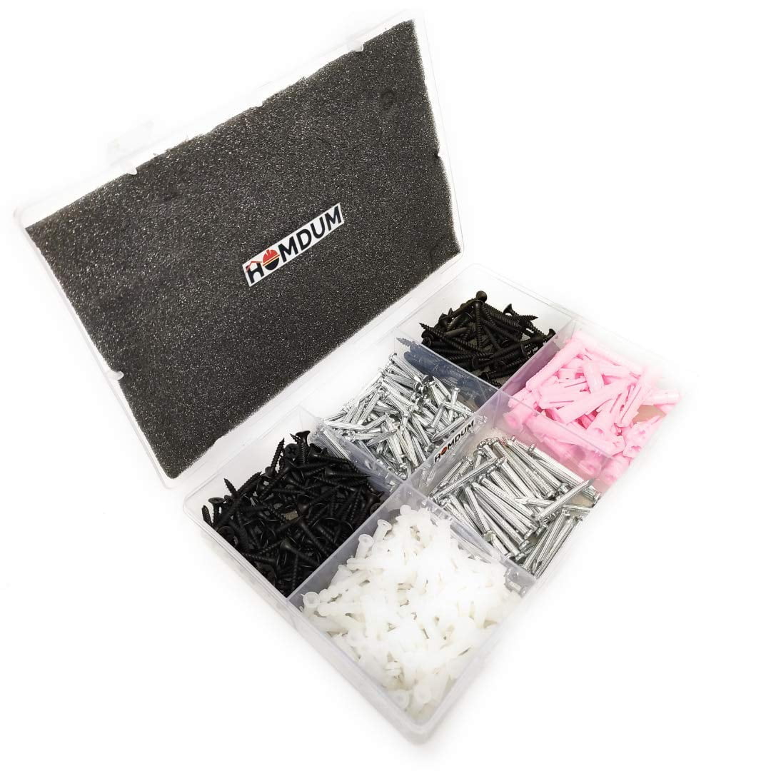 Homdum Assorted Nails, Screws And Nylon Plugs Set, Multipurpose Diy ...
