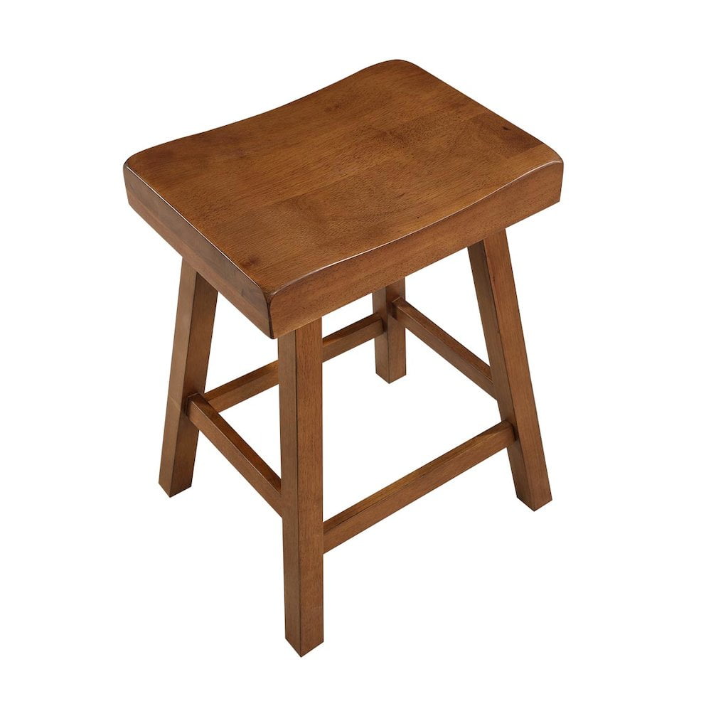 Home 2 Office 24" Jackson Wood Saddle Barstool - Medium Oak - Walmart.com