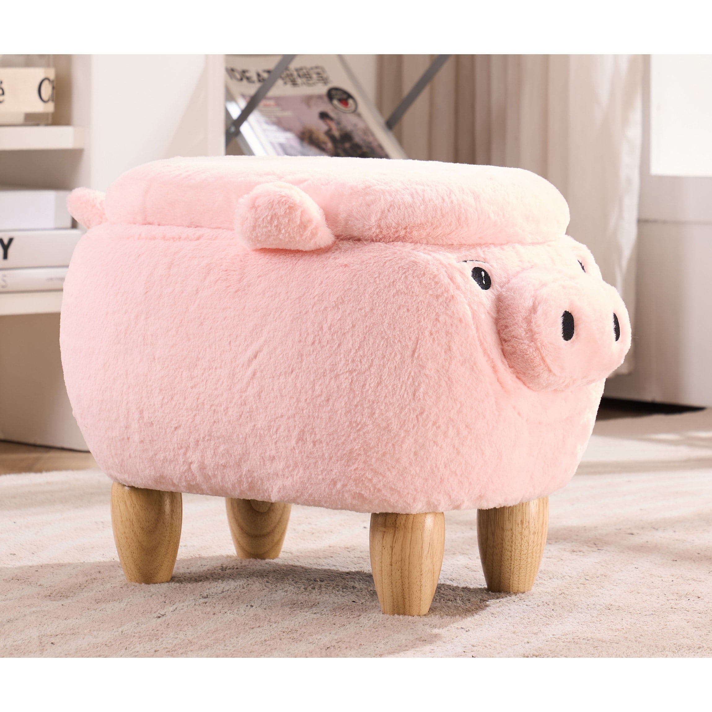 Bed Bath & Beyond Pink Pig Storage Ottoman, Kids Toy Box, Nursery Decor ...