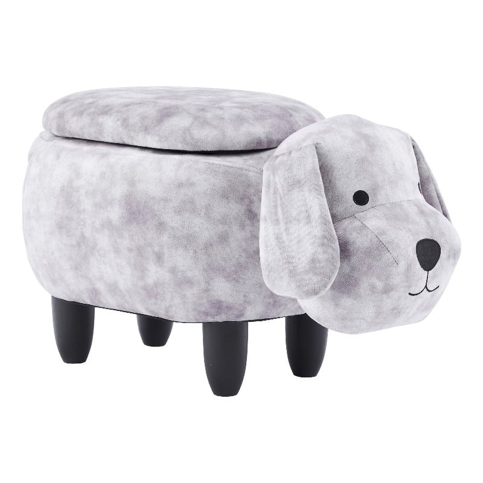 Home 2 Office Kids Dog Puppy Fabric Storage Ottoman/Stool in Gray and ...