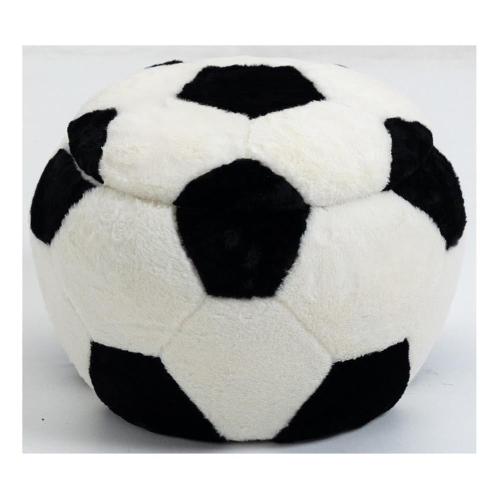 Home 2 Office Soccer Ball Shaped Traditional Fabric Ottoman in White ...