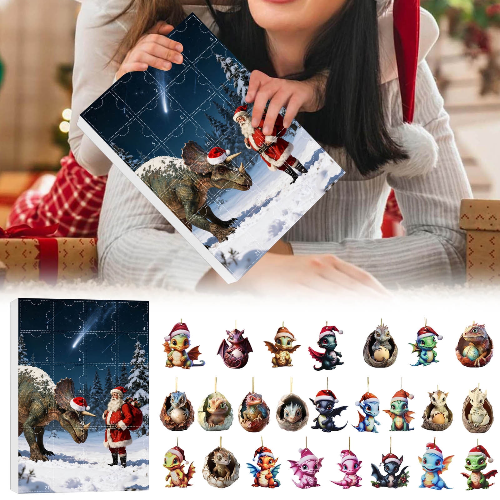 Home 2025 Holiday Advent Calendar with Dinosaur Collectible 2D Funny ...