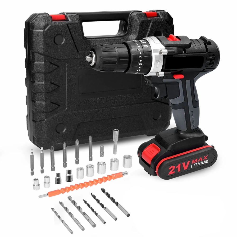 Home 3 in 1 electric drill mini screwdriver 21V impact drill adjustable ...