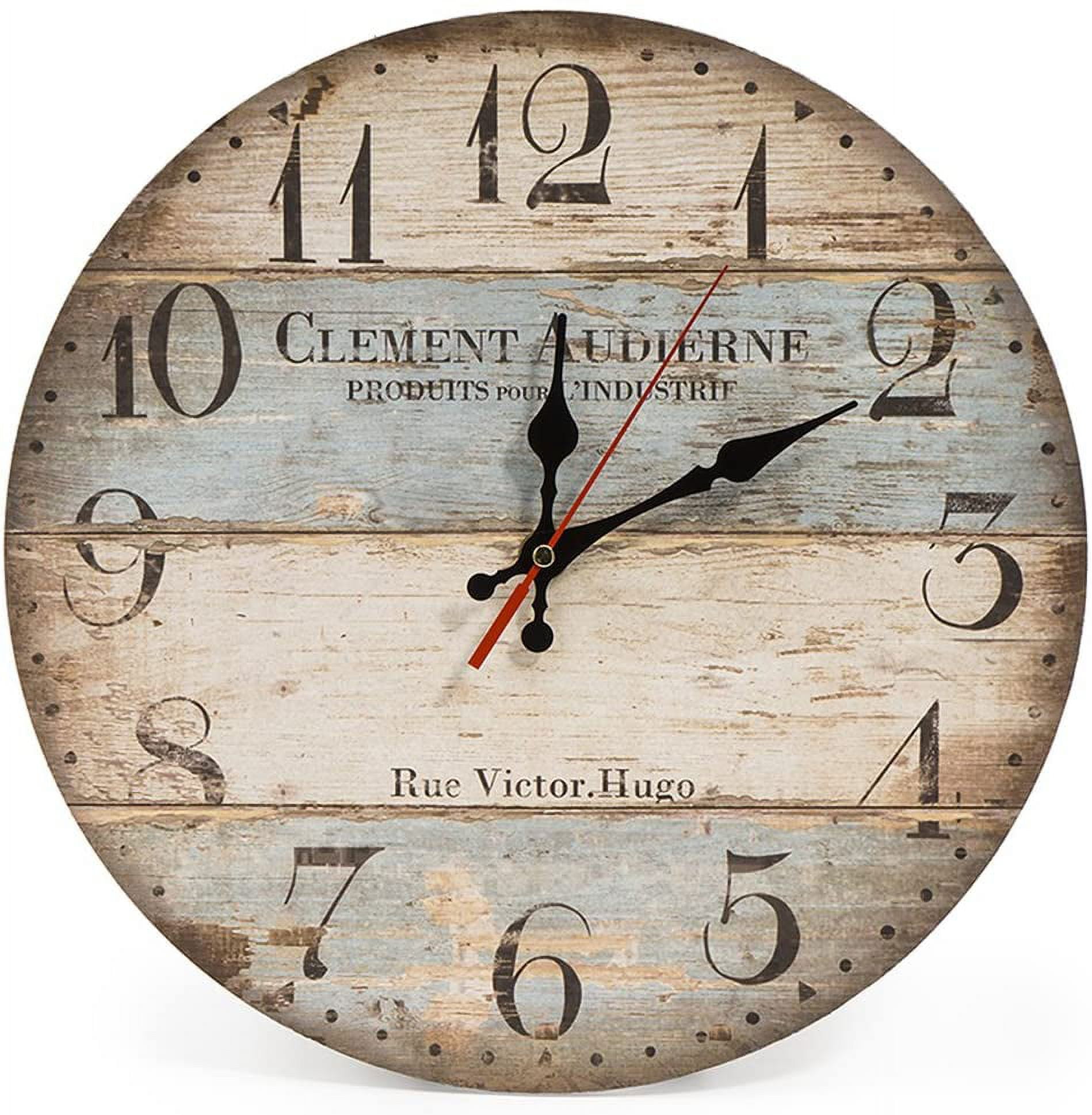 LOHAS Home 30cm Silent Wooden Round Wall Clock Vintage Rustic Chic ...