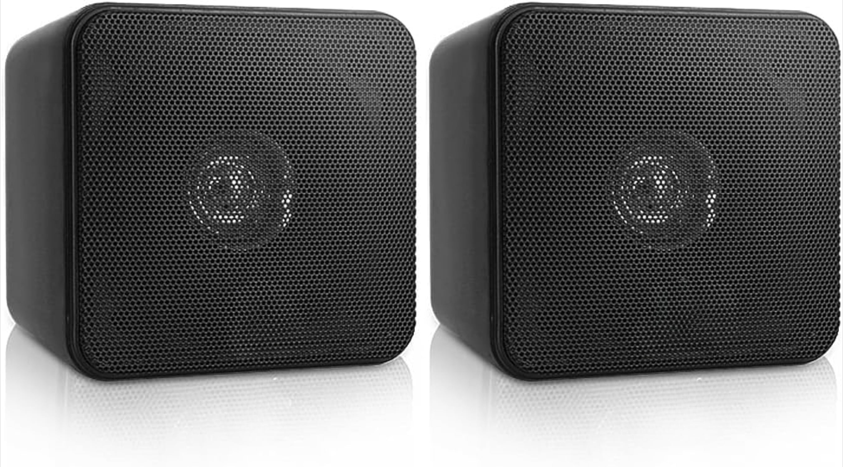 Home 4” Mini Cube Bookshelf Speakers-Paper Cone Driver, 200 Watt Power ...
